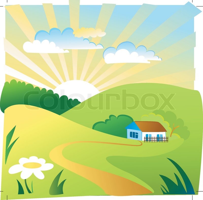 Sommerdag landskab | Stock vektor | Colourbox