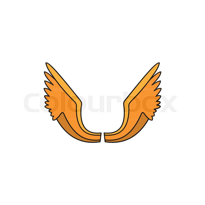 Orange wing cartoon icon for your ... | Stock vector | Colourbox