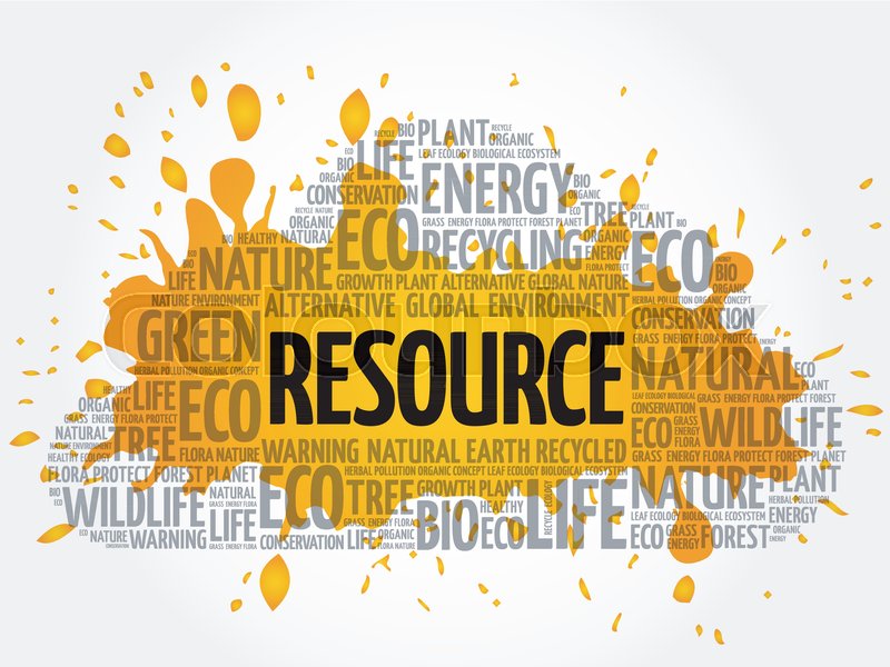 Resource word cloud, conceptual green ... | Stock vector | Colourbox