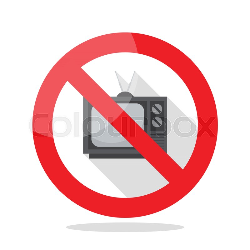 No television sign. Prohibited sign ... | Stock vector | Colourbox