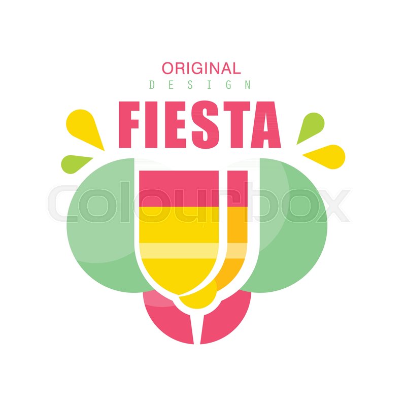 Fiesta original logo design, colorful ... | Stock vector | Colourbox