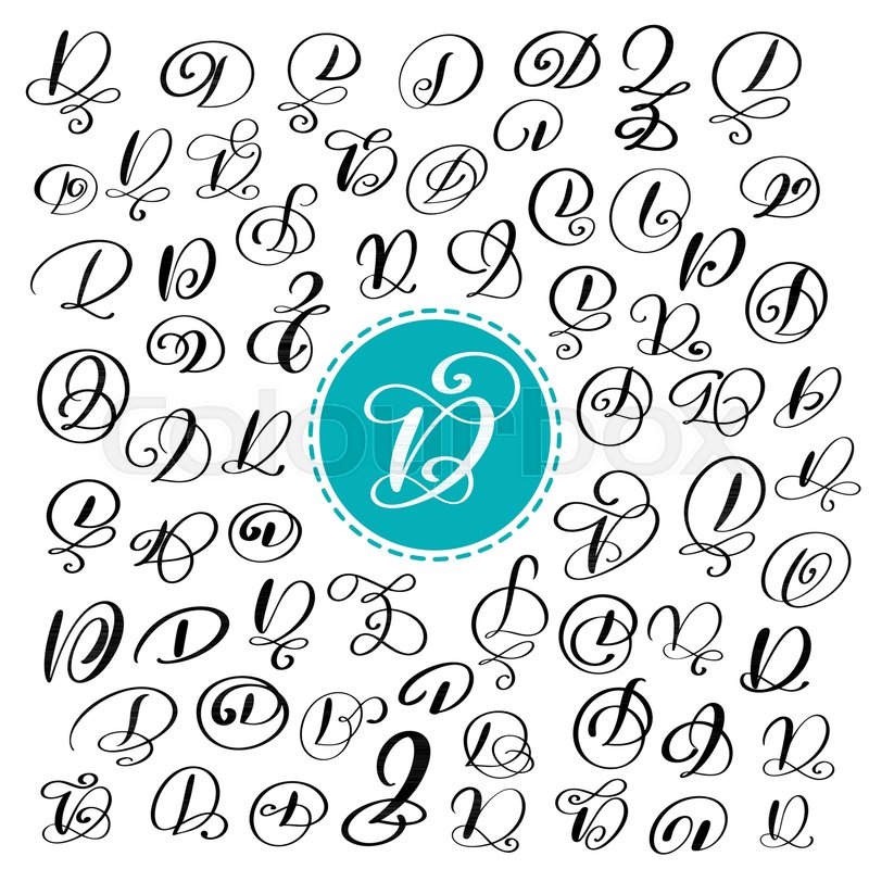 Set of Hand drawn vector calligraphy ... | Stock vector | Colourbox