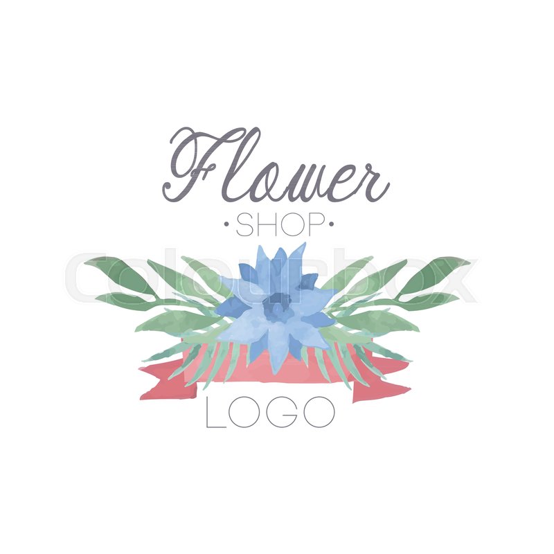 Flower shop colorful logo, label or ... | Stock vector | Colourbox