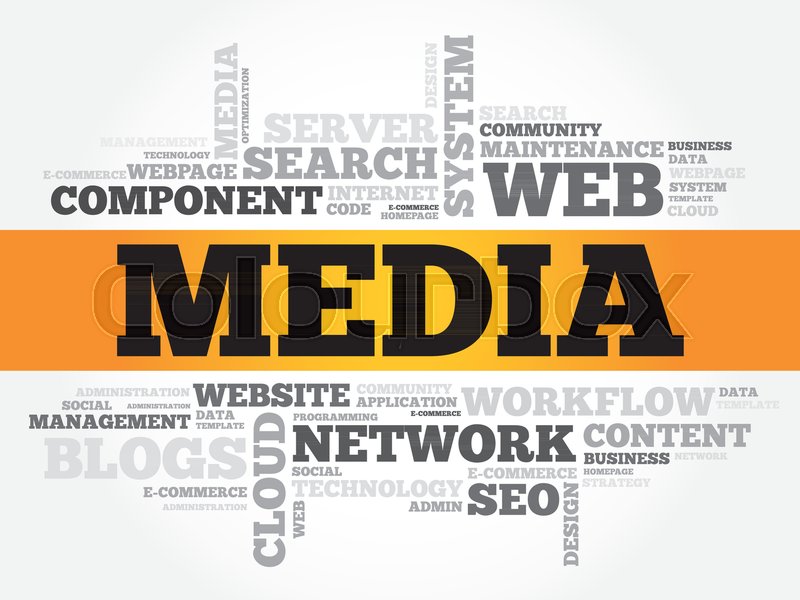 MEDIA word cloud collage, technology ... | Stock vector | Colourbox