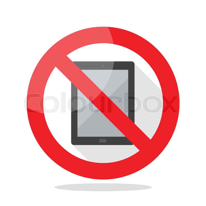 No computer tablet sign. Prohibited ... | Stock vector | Colourbox