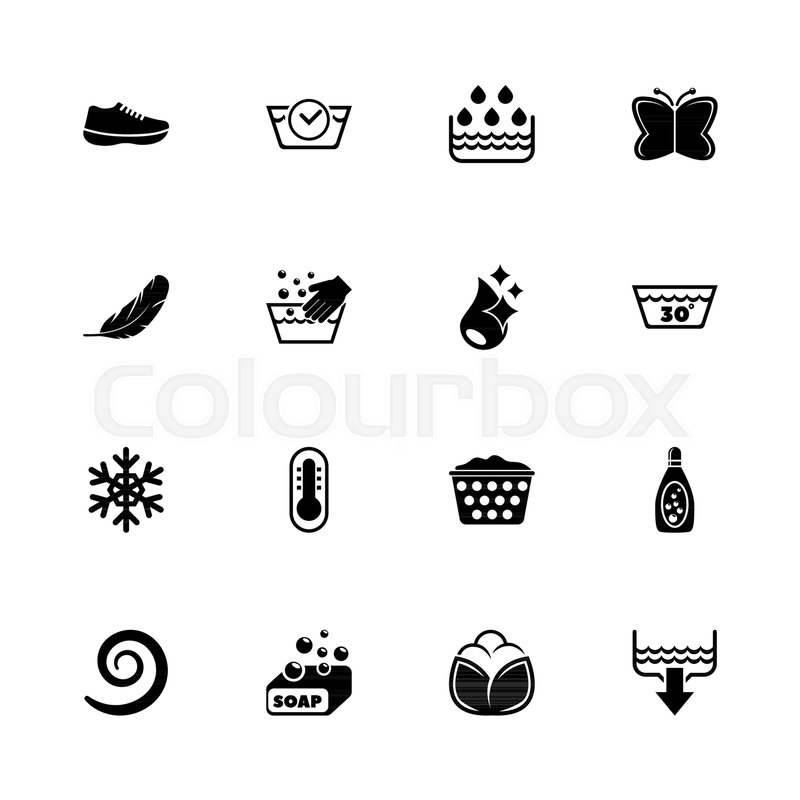 Washing icons - Expand to any size - ... | Stock vector | Colourbox