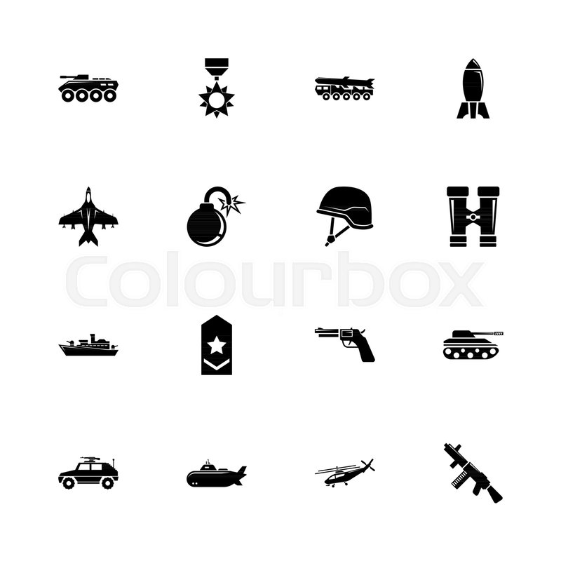 Military icons - Expand to any size - ... | Stock vector | Colourbox
