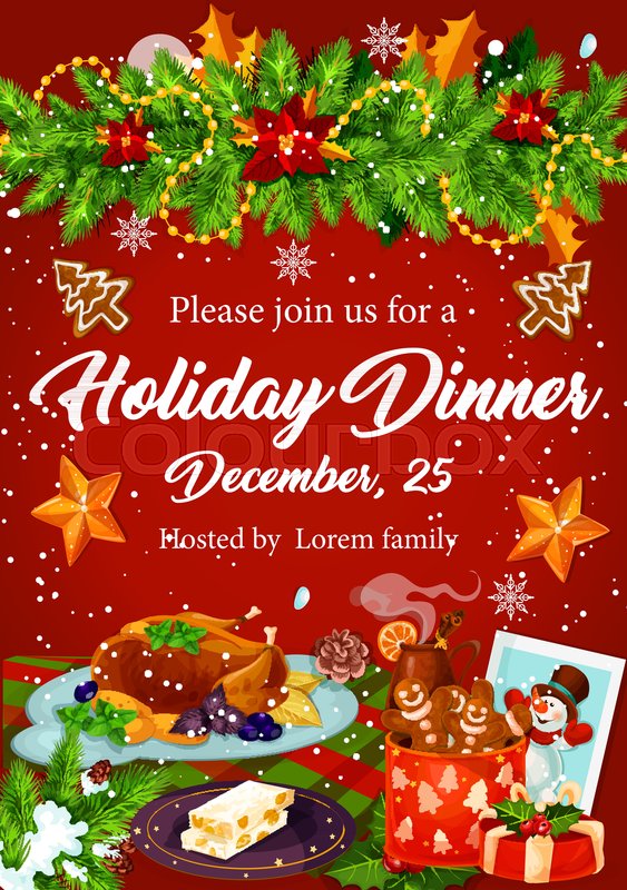 Christmas dinner banner for winter ... | Stock vector | Colourbox