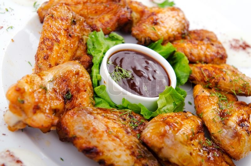 Chicken wings in the plate | Stock image | Colourbox