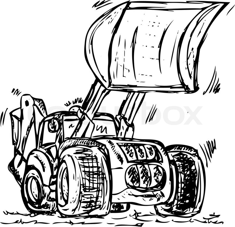 Vektor - gravemaskine - dozer traktor isoleret på baggrund | stock ...