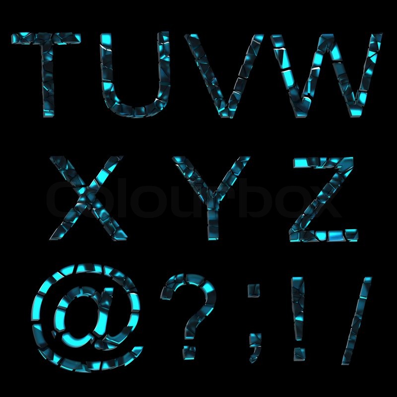 Alphabet: Satz in Stücke gebrochen Glas ... | Stock Bild | Colourbox