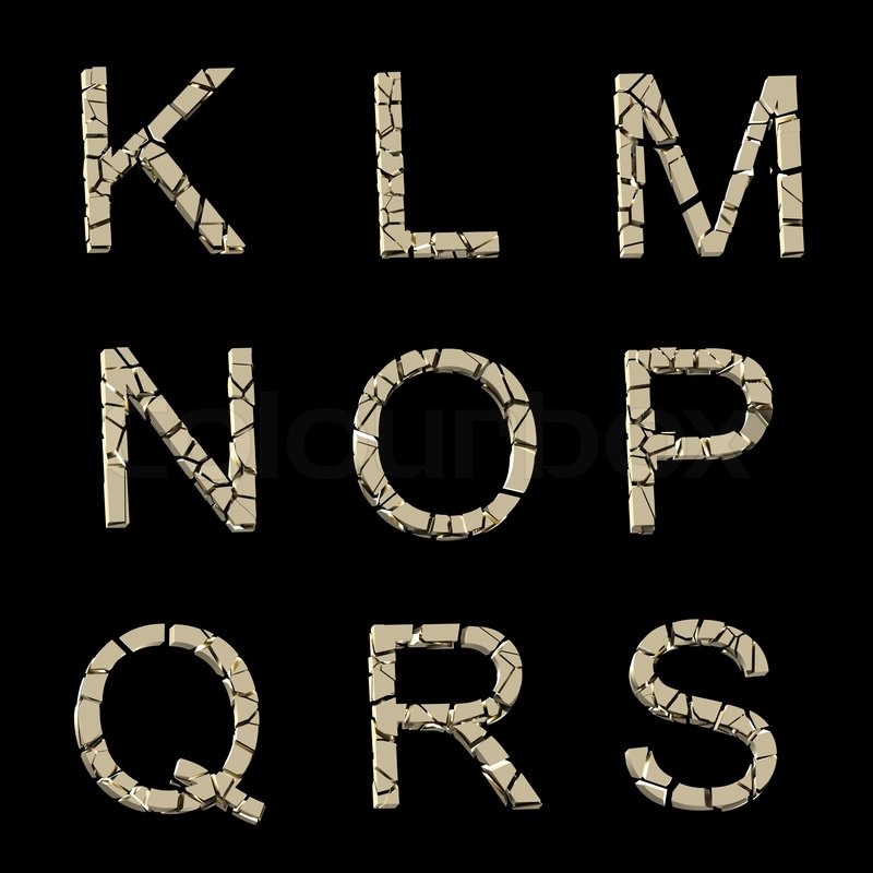 Alphabet:set of broken into pieces ... | Stock image | Colourbox