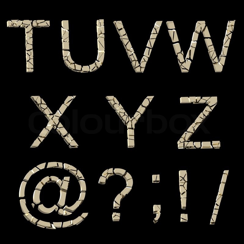 Alphabet:set of broken into pieces ... | Stock image | Colourbox