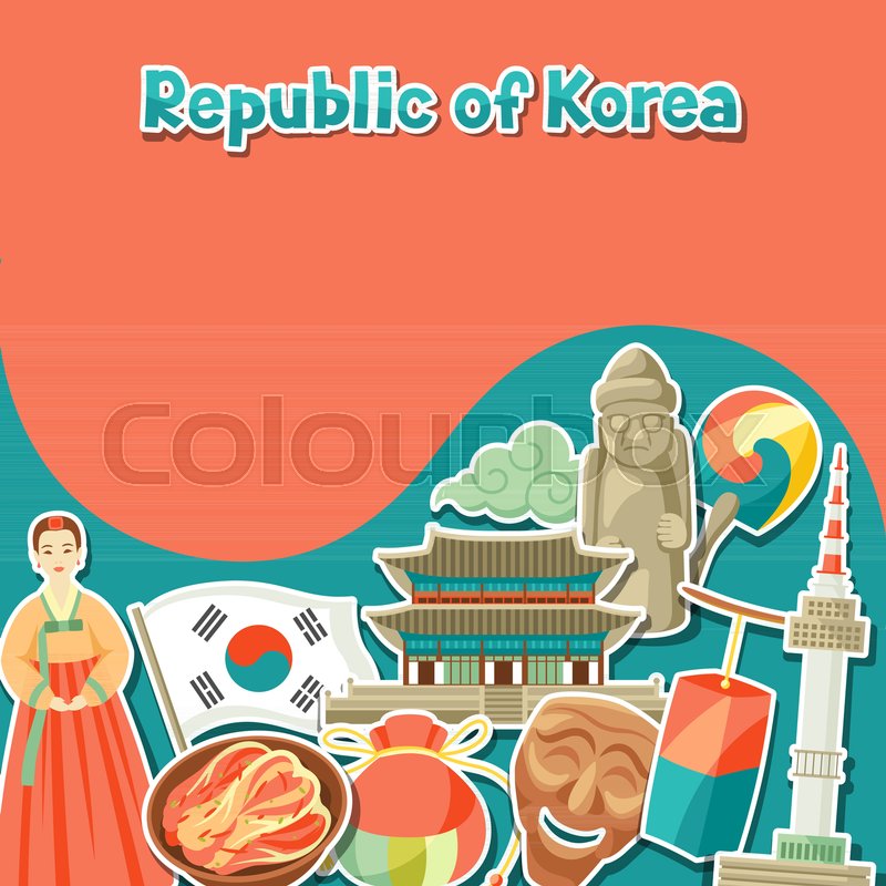 Korea background design. Korean ... | Stock vector | Colourbox