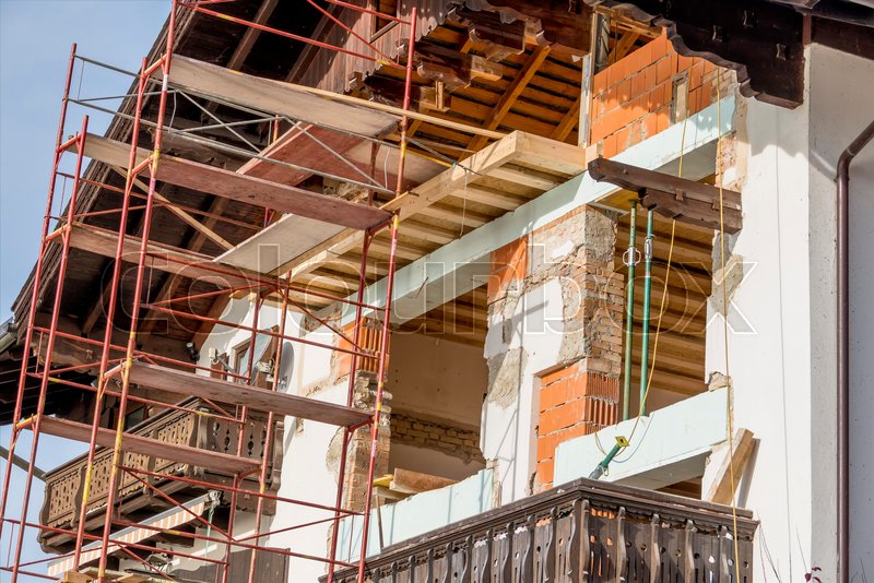 A residential house is being rebuilt ... | Stock image | Colourbox