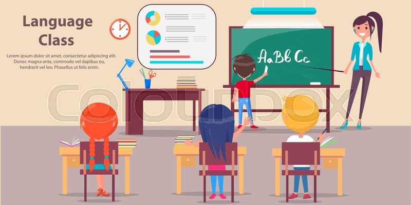 Language class vector image depicting ... | Stock vector | Colourbox