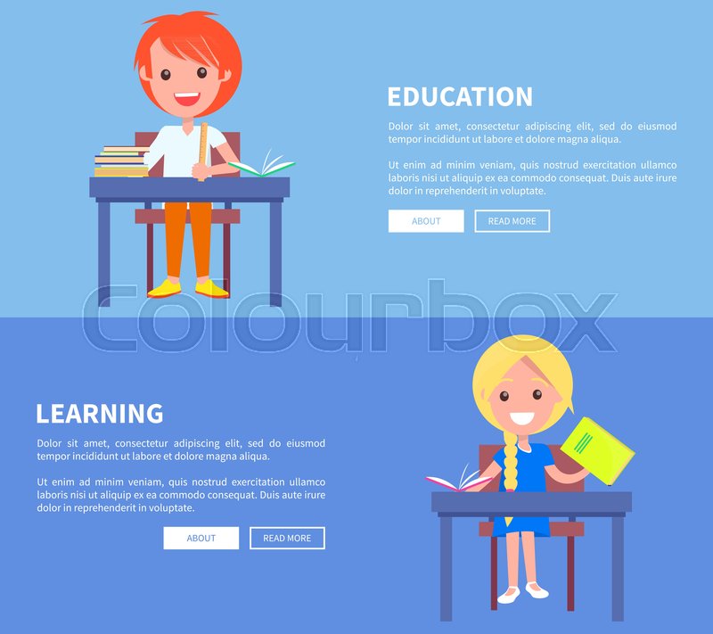 Education learning set of posters with ... | Stock vector | Colourbox