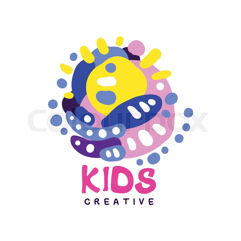 Kids creative logo design, colorful ... | Stock vector | Colourbox