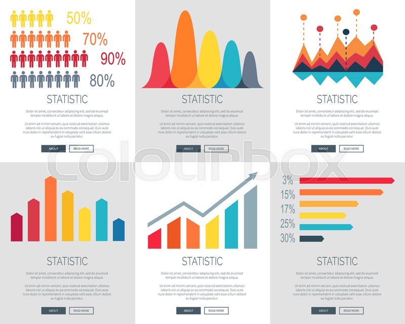Statistic illustration set of six ... | Stock vector | Colourbox