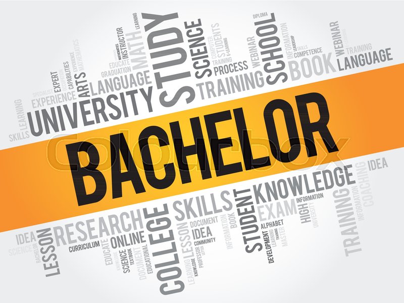 Bachelor word cloud collage, education ... | Stock vector | Colourbox