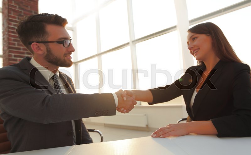 Friendly smiling business people ... | Stock image | Colourbox