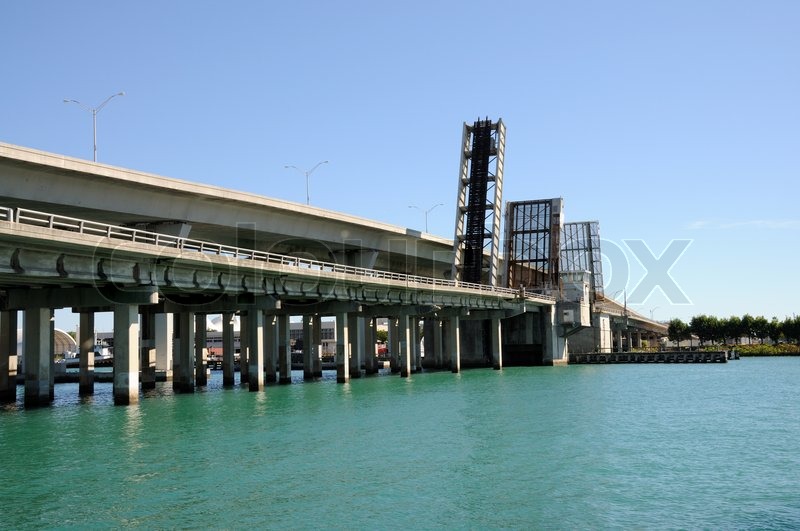 Open Bridge over the Biscayne Bay, ... | Stock image | Colourbox