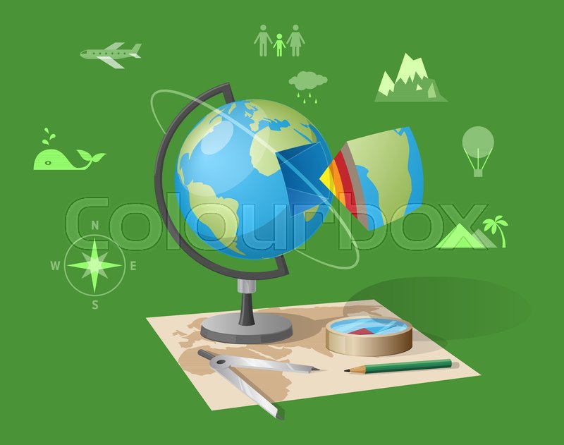 Geography class isolated vector ... | Stock vector | Colourbox