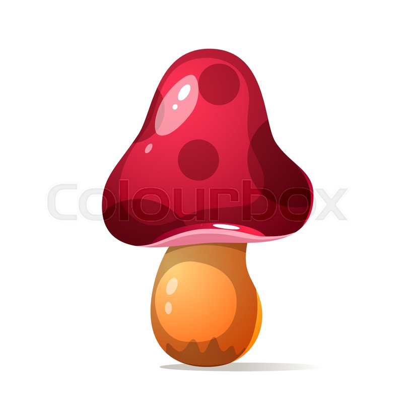 Cartoon mushroom illustration with ... | Stock vector | Colourbox