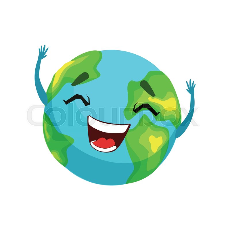 Happy Earth planet character, cute ... | Stock vector | Colourbox