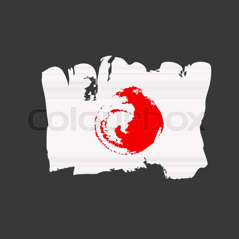 Japan flag painted by brush hand ... | Stock vector | Colourbox