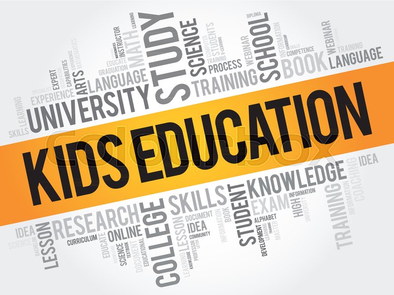 Kids Education word cloud collage, ... | Stock vector | Colourbox