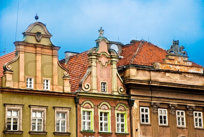 Old european houses in poland | Stock image | Colourbox
