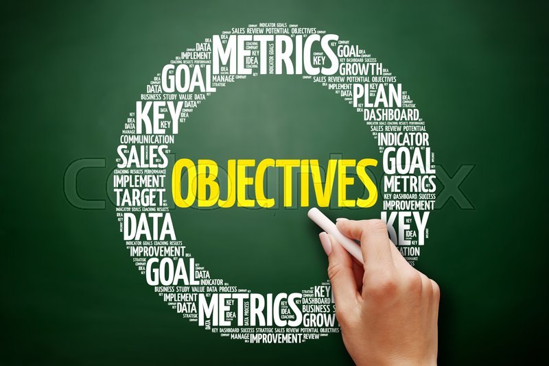 Objectives word cloud collage, business ... | Stock image | Colourbox