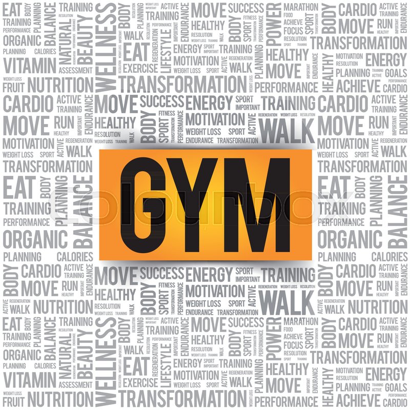 GYM word cloud collage background, ... | Stock vector | Colourbox