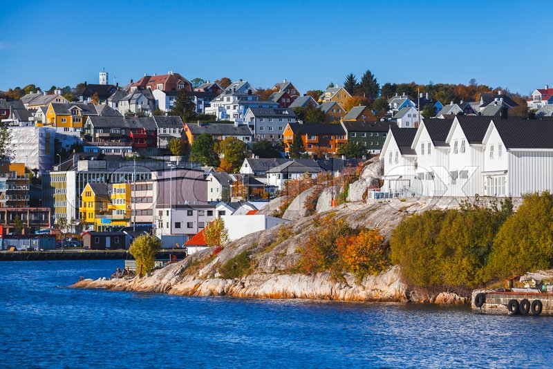 Kristiansund cityscape, coastal ... | Stock image | Colourbox