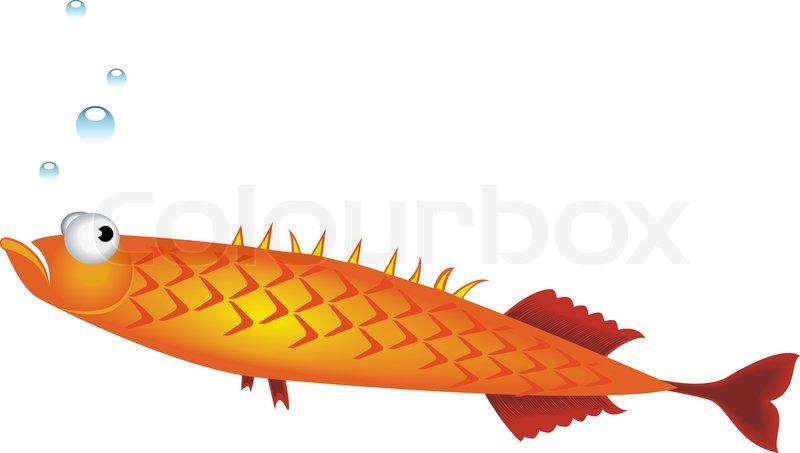 Vektor illustration af små fisk på ... | Stock vektor | Colourbox