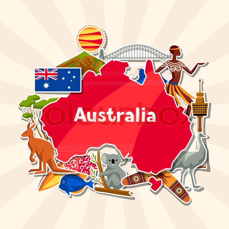 Australia background design. ... | Stock vector | Colourbox
