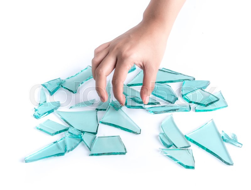 Hand Holding a Broken glass isolated on ... | Stock image | Colourbox