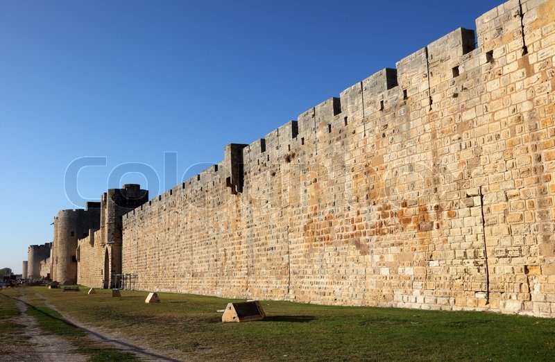 City wall of the medieval town ... | Stock image | Colourbox