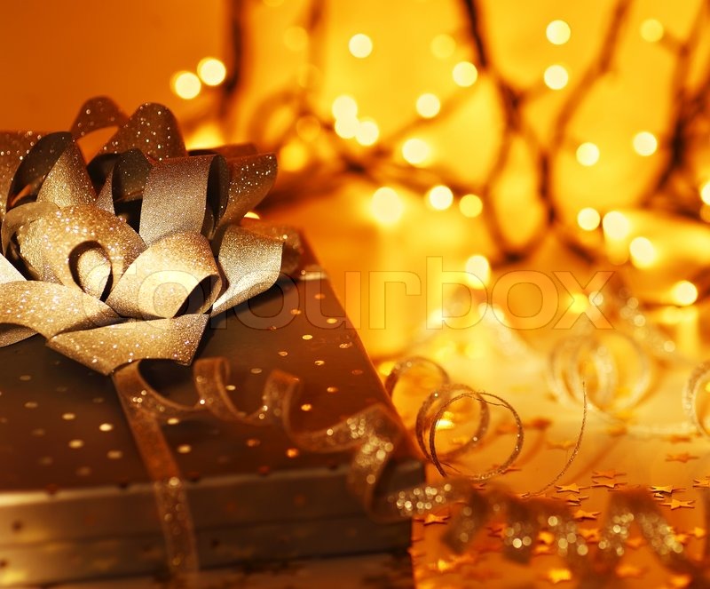 Shiny Christmas gift box , ornament & ... | Stock image | Colourbox