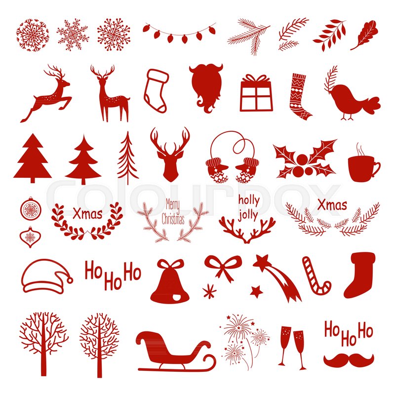 Christmas design elements set. ... | Stock vector | Colourbox