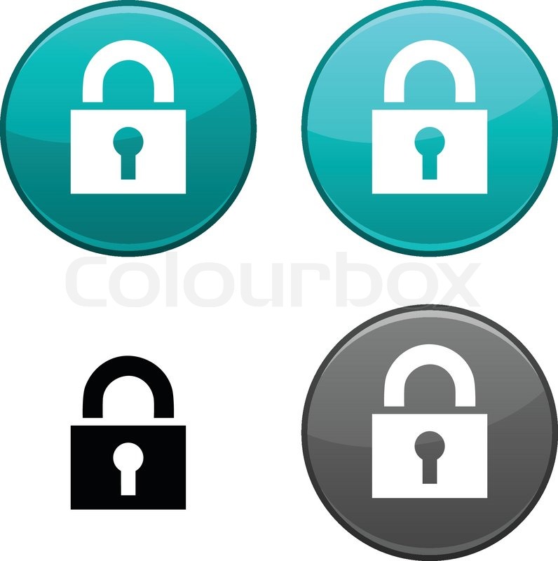 Hængelås runde knapper Black ikon inkluderet | stock vektor | Colourbox