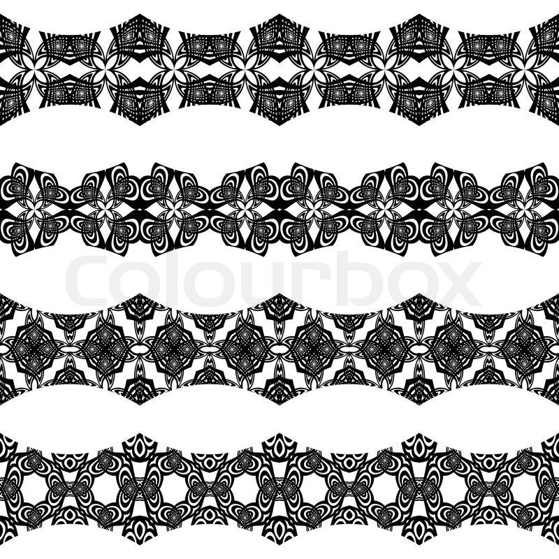 Horizontal seamless borders against ... | Stock vector | Colourbox