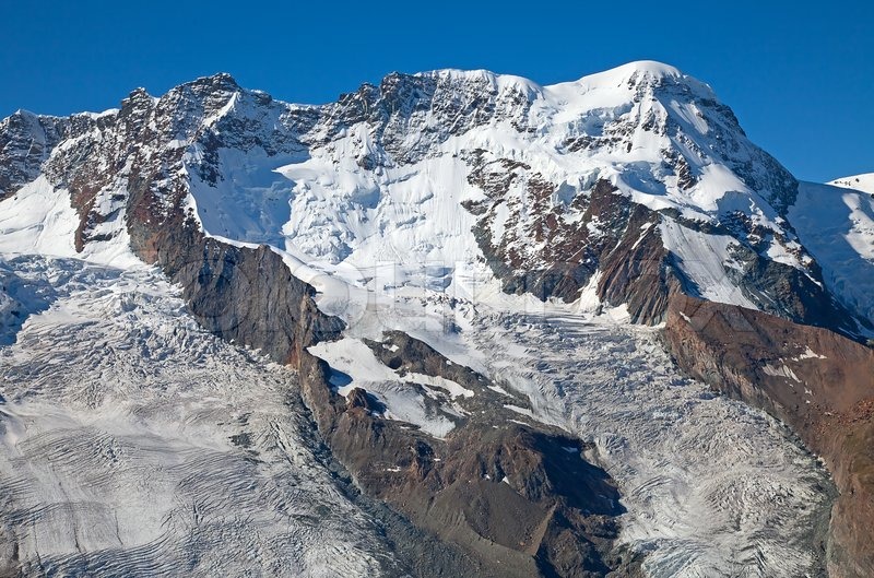 Smeltende gletsjere i de schweiziske ... | Stock foto | Colourbox