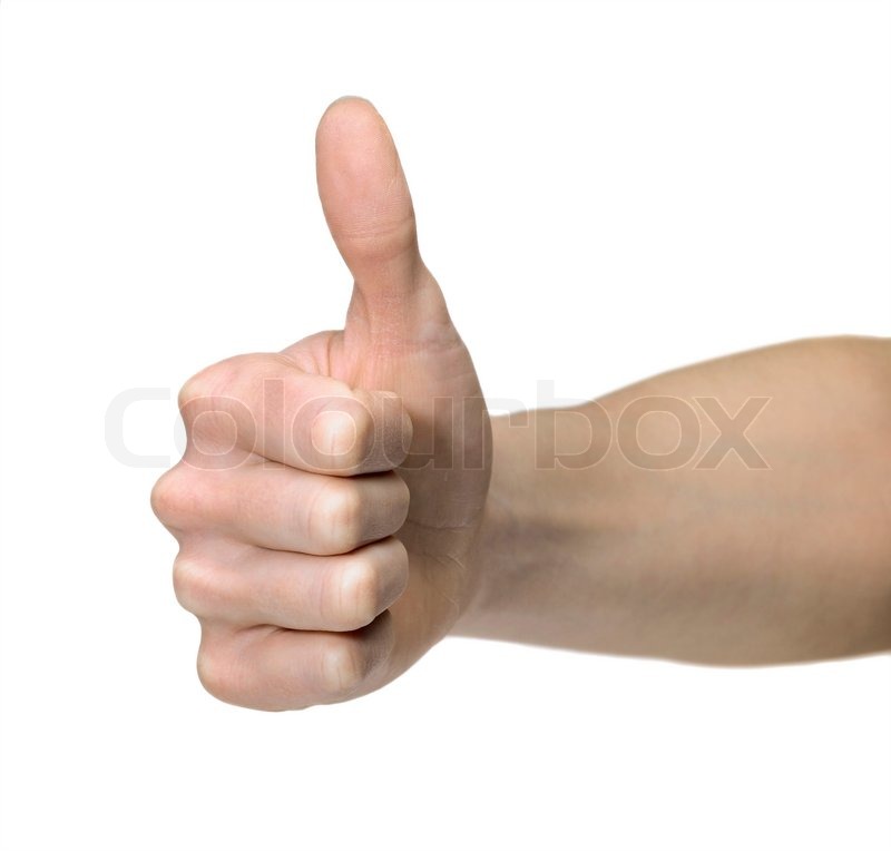 Studio fotografering af en gestus hånd ... | Stock foto | Colourbox