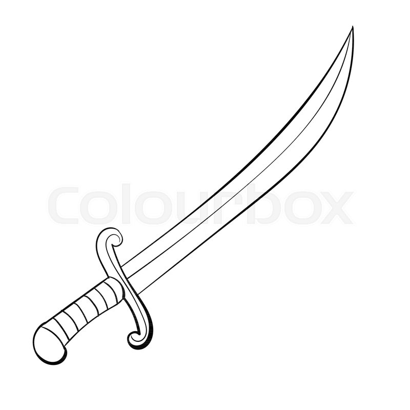Hand drawn sketch of Sward, Black and ... | Stock Vector | Colourbox