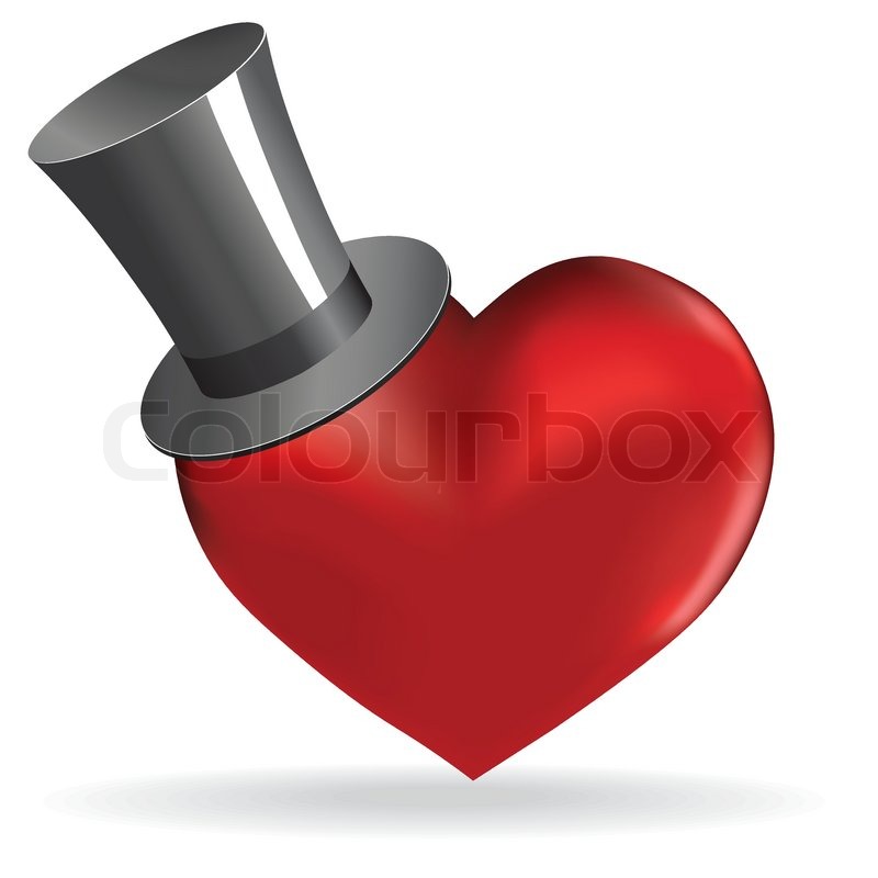 Love heart in hat valentine cute ... | Stock vector | Colourbox