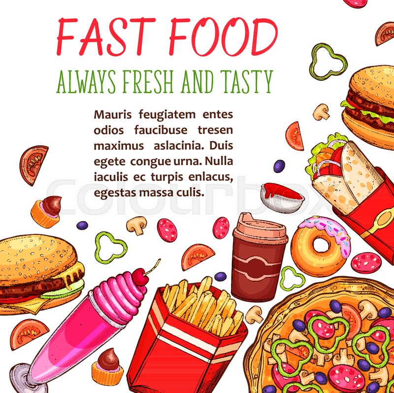 Fast food restaurant snack and drink ... | Stock vector | Colourbox