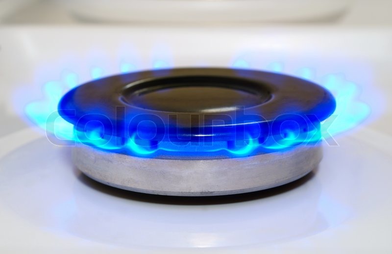 Gas burner with a flame burning home ... | Stock image | Colourbox