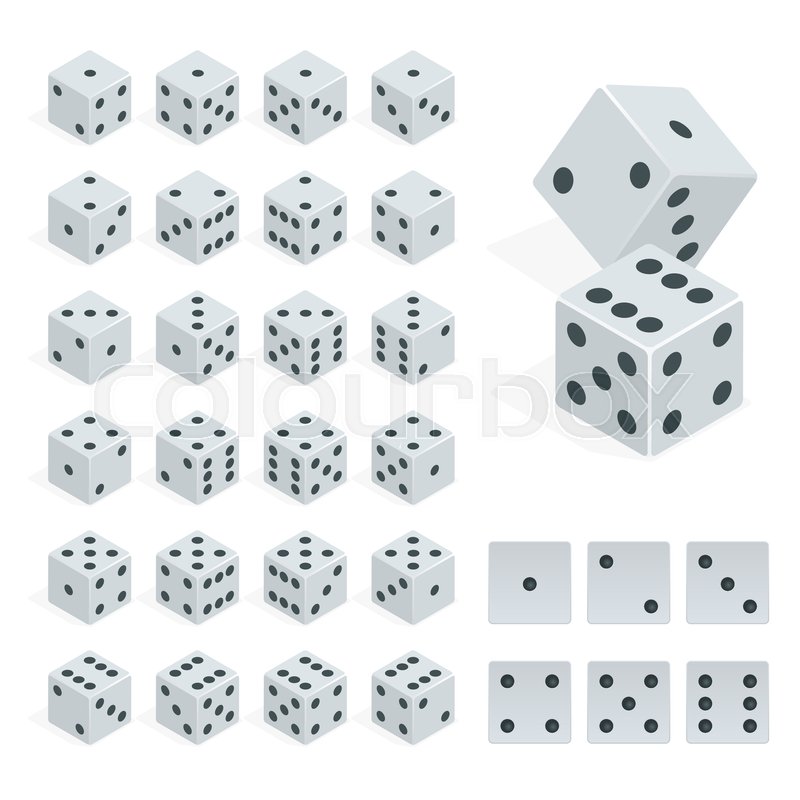Set of isometric dice combination. ... | Stock vector | Colourbox